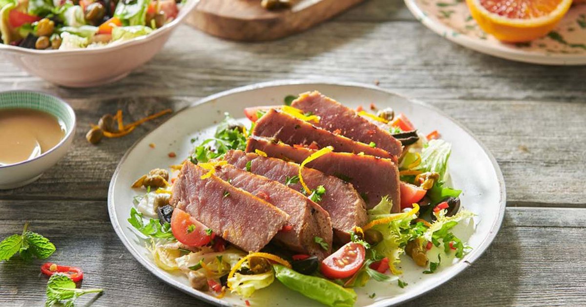 Grillad tonfisk & sallad | Recept | Kikkoman