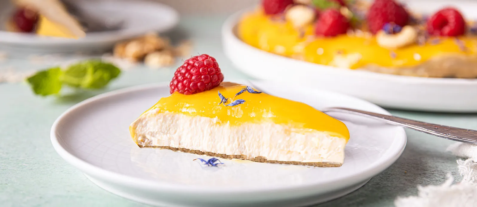 Tofu-cheesecake med mangomousse | Recept | Kikkoman