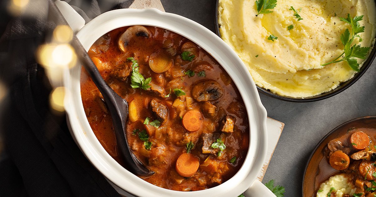 Karelsk gryta med krämigt potatismos | Recept | Kikkoman